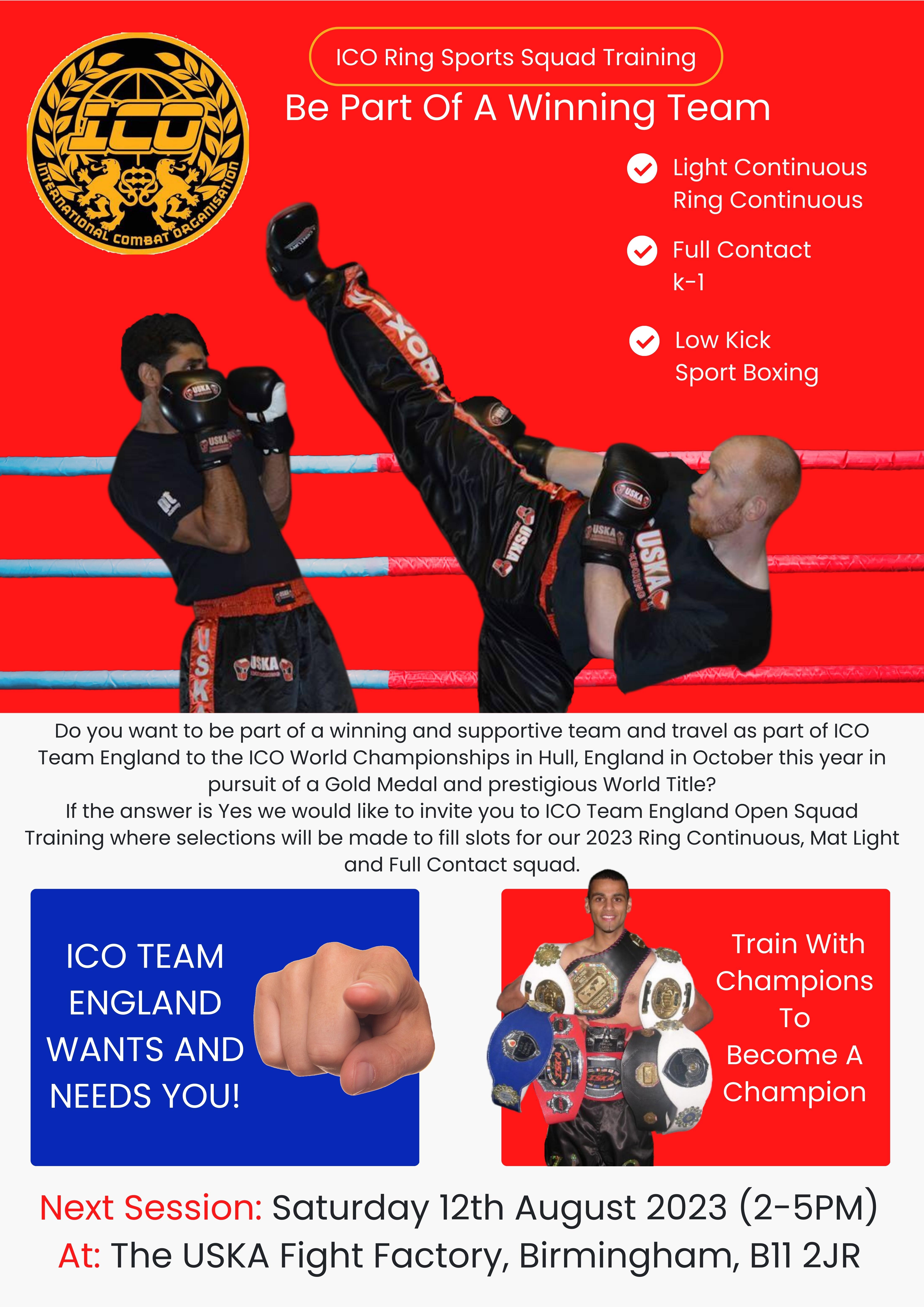 ICO Team England Squad Training - August 2023, Ultimate Sport ...